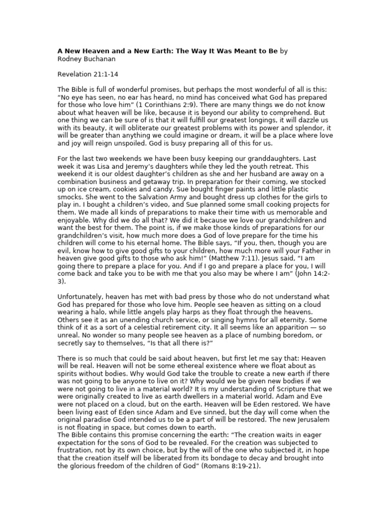 A New Heaven and A New Earth | PDF | The Chronicles Of Narnia | Heaven