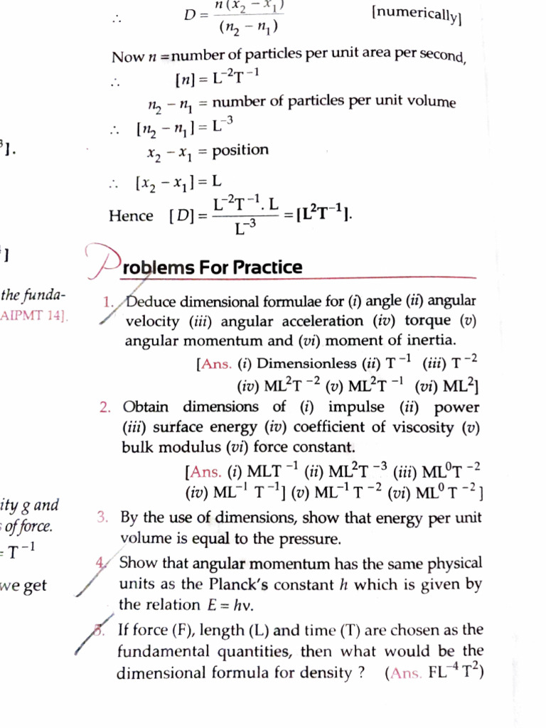 Class 11 Units and Measurements | PDF | Momentum | Applied And ...