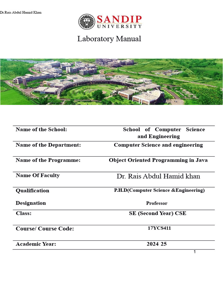 Oop In Java Lab Manualdr Rahk Pdf Control Flow String Computer Science