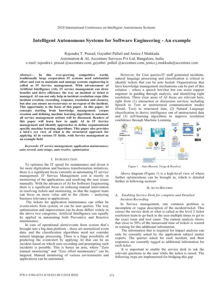 AI-Driven IT Service Management Optimization | PDF | Artificial ...