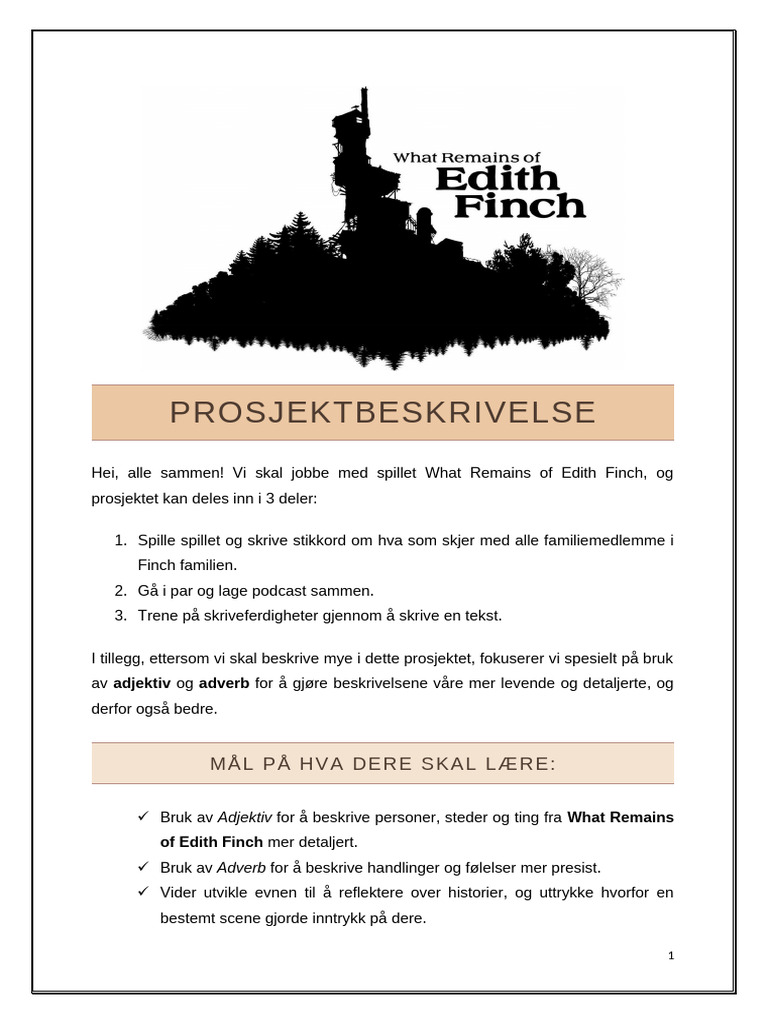 Spill - What Remains of Edith Finch - ASSIGNMENT | PDF