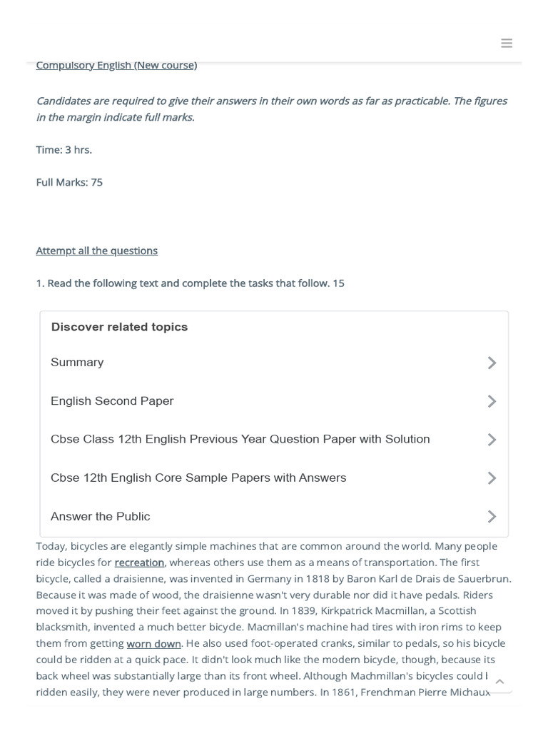 Class 12 English Question Paper 2079 | PDF | Social Media | Popular ...