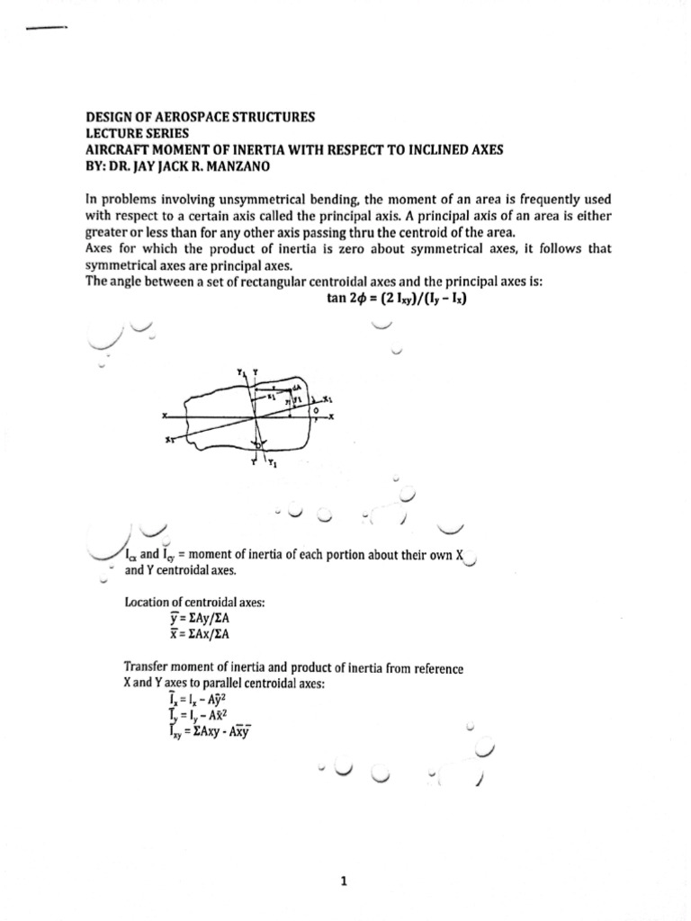 5 Aircraft Moment of Inertia With Respect To Inclined Axes | PDF