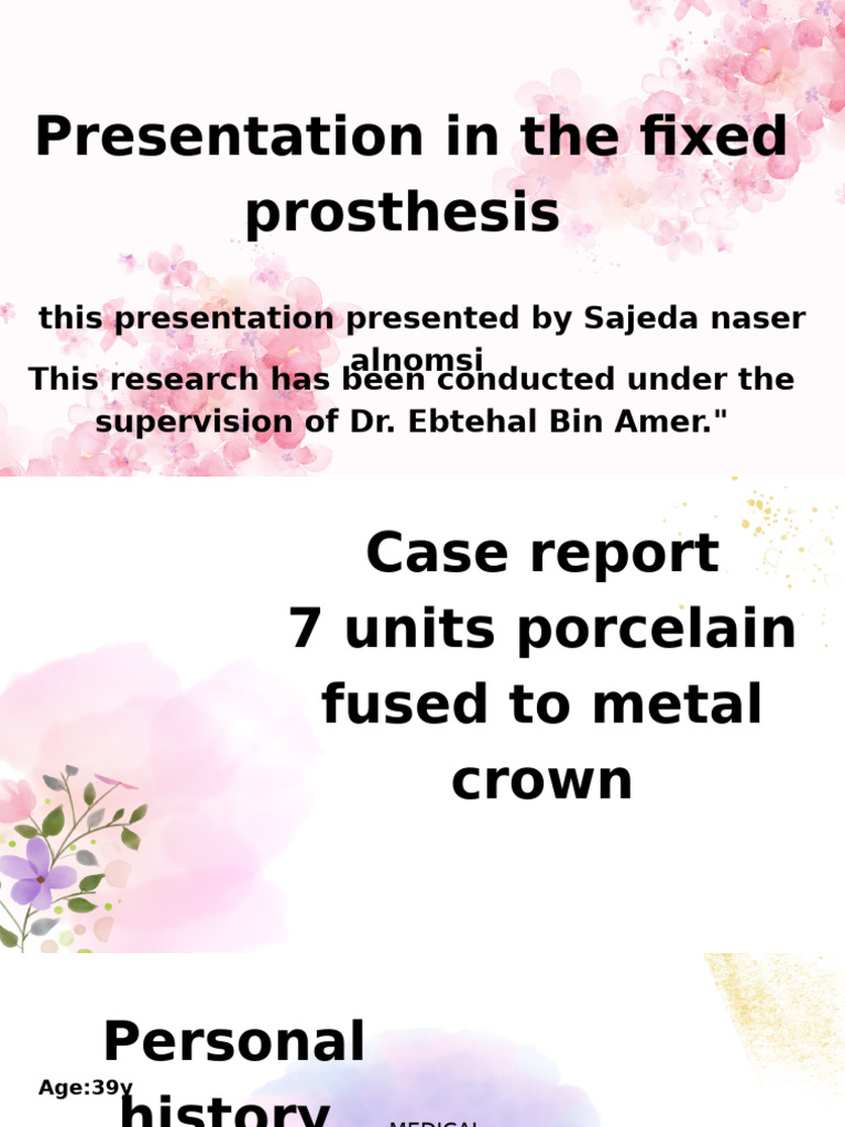 Presentation in The Fixed Prosthesis | PDF