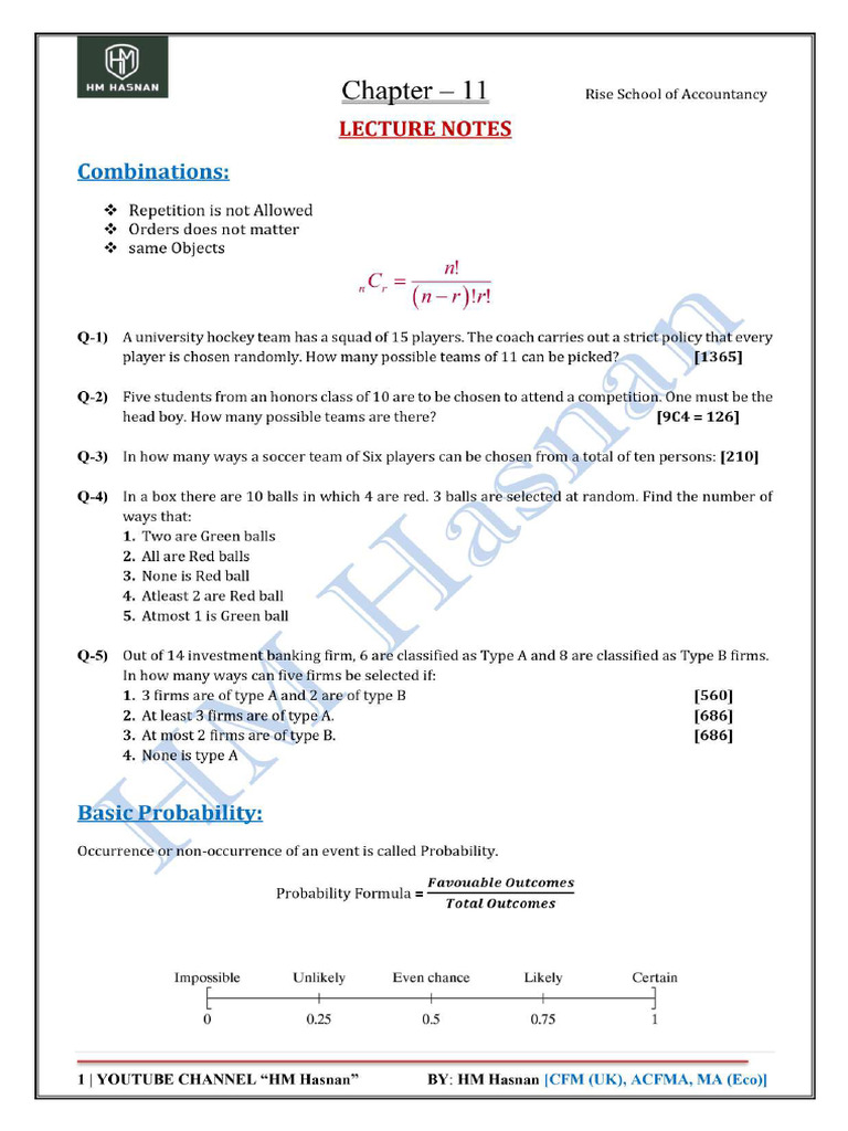 CH-11 LECTURE NOTES HM Hasnan | PDF