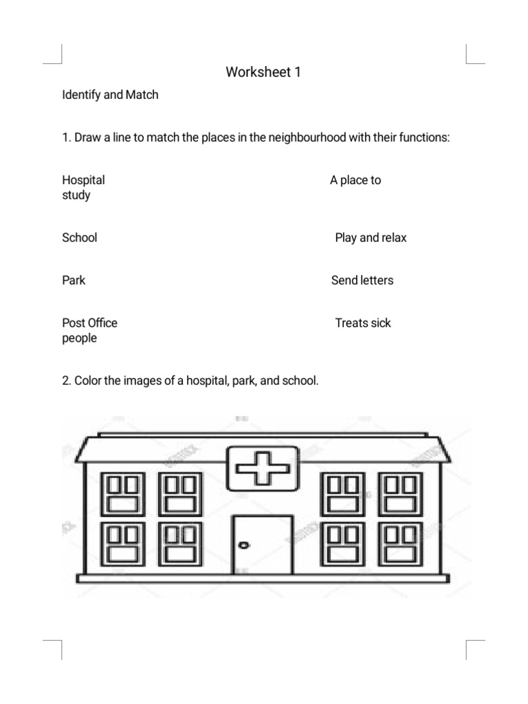Neighbourhood Worksheet for Class 1 | PDF
