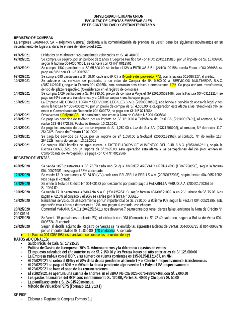 CASUISTICA INTEGRAL 1 12.05.2021 | PDF | Factura | Economias