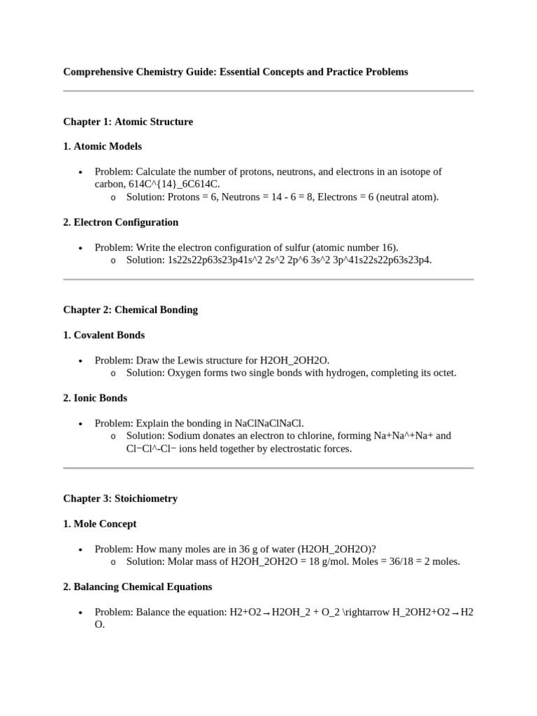 Comprehensive Chemistry Guide | PDF