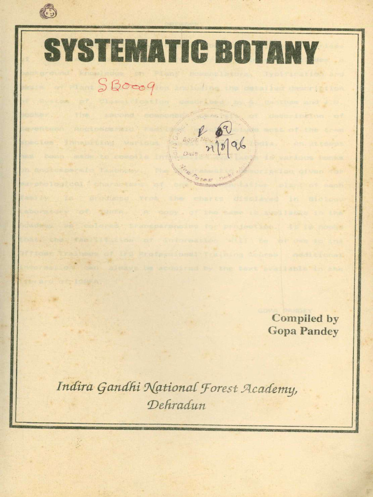 Systematic Botany-Sb0009 | PDF | Botany | Plants
