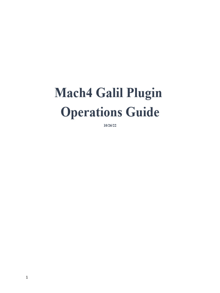 Mach4 Galil Plugin Manual | PDF | Transmission Control Protocol | Input/Output