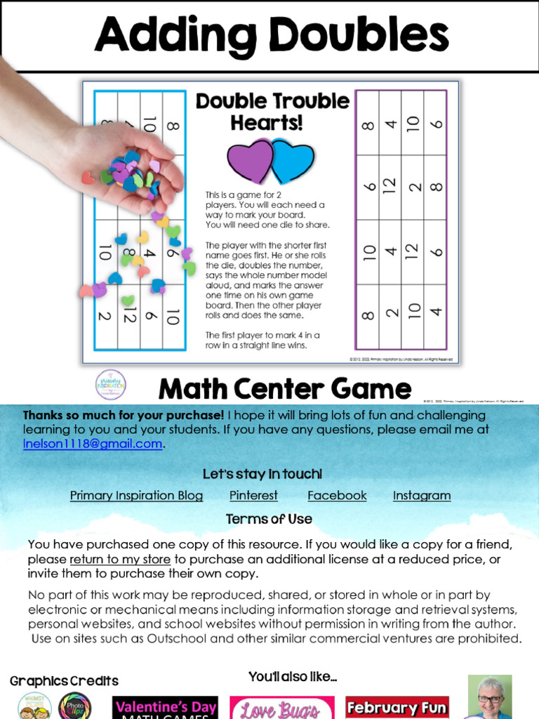 AdditionDoublesStrategyGame 1 | PDF