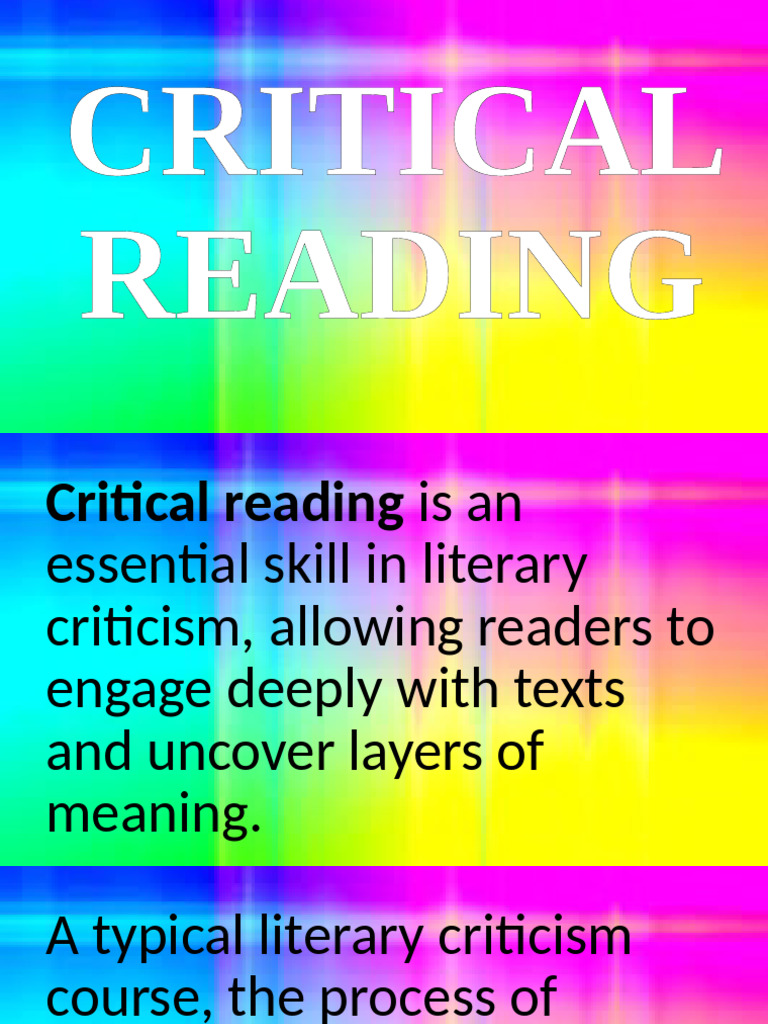 Lesson 2 Critical Reading | PDF | Reading Comprehension | Human Communication
