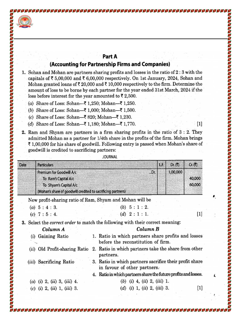 Class 12 (Accountancy) | PDF