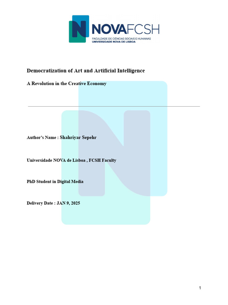 Democratization of Art and Artificial Intelligence | PDF | Machine Learning | Artificial ...