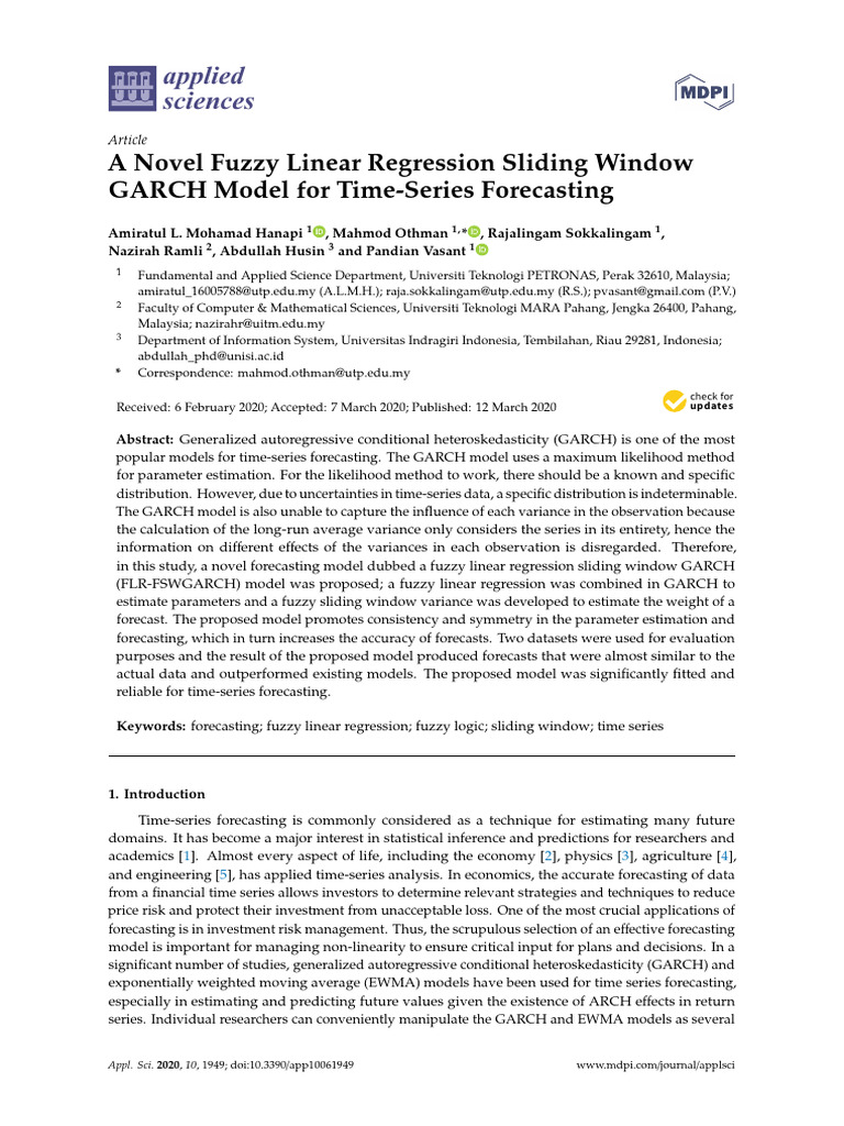 A Novel Fuzzy Linear Regression Sliding Window GARCH Model for Time ...