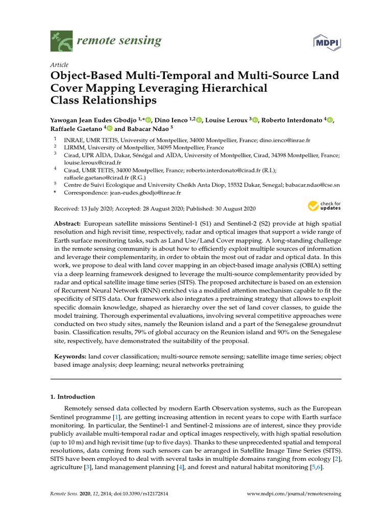 Object-Based Multi-Temporal and Multi-Source Land Cover Mapping Leveraging Hierarchical Class ...