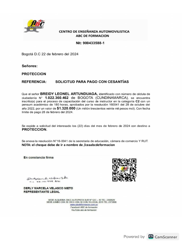 Proceso matrícula Breidy Artunduga | PDF