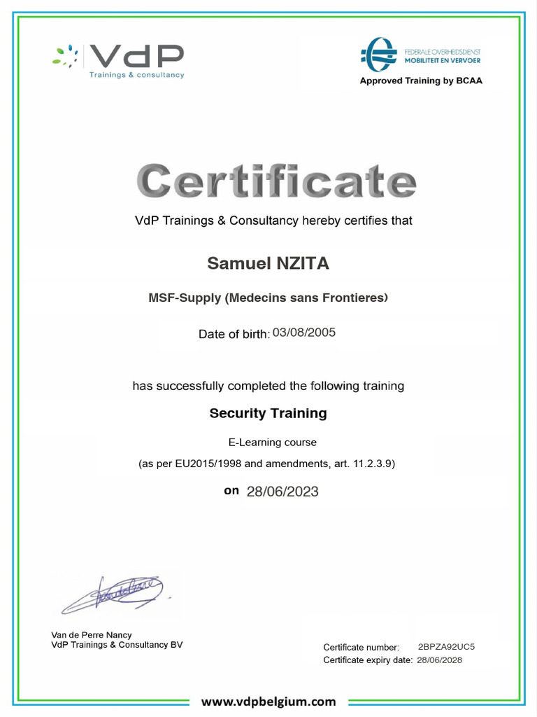 Security Training Certification | PDF