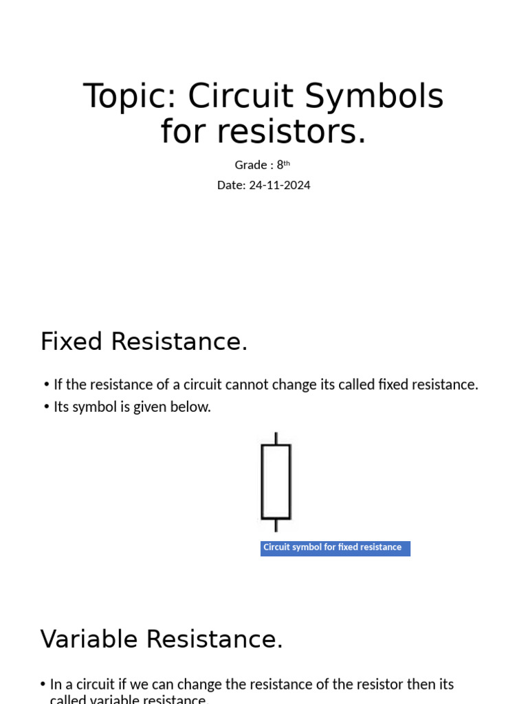Circuit Symbol For Resistance | PDF