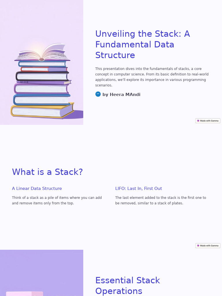 Unveiling The Stack A Fundamental Data Structure Pdf Computer Science Software Engineering