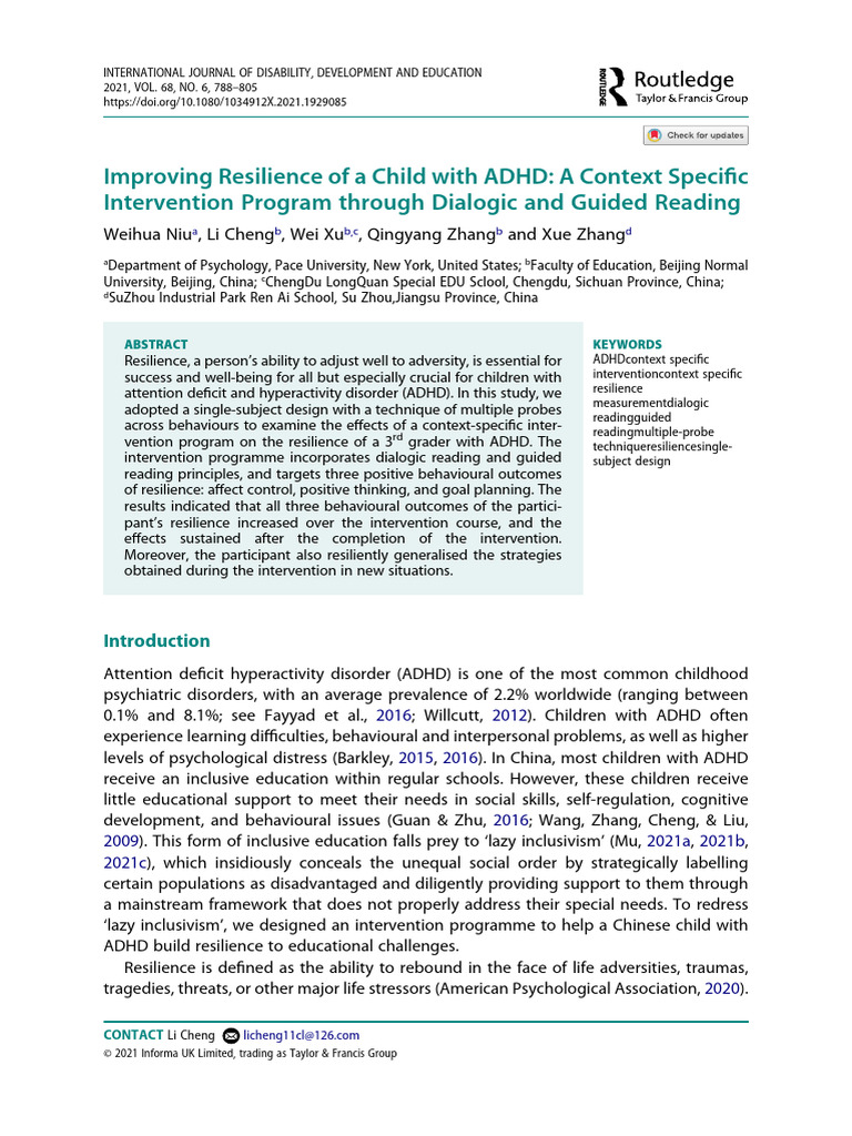 resilience | PDF | Psychological Resilience | Attention Deficit Hyperactivity Disorder