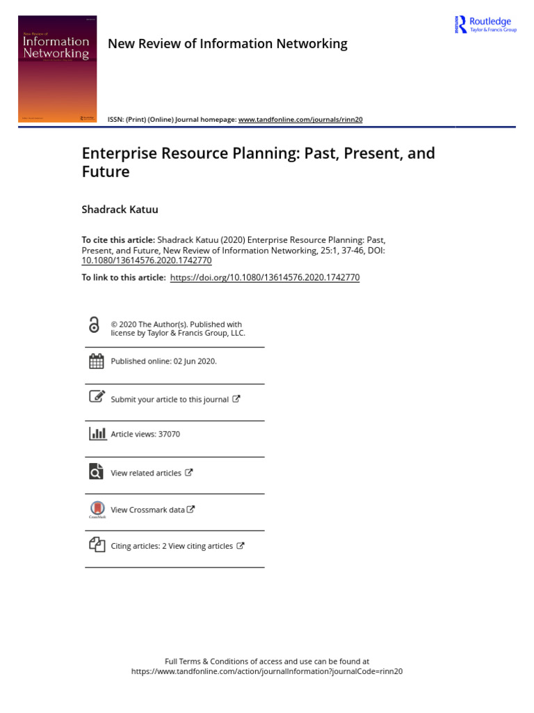 Enterprise Resource Planning Past Present and Future | PDF | Enterprise Resource Planning ...