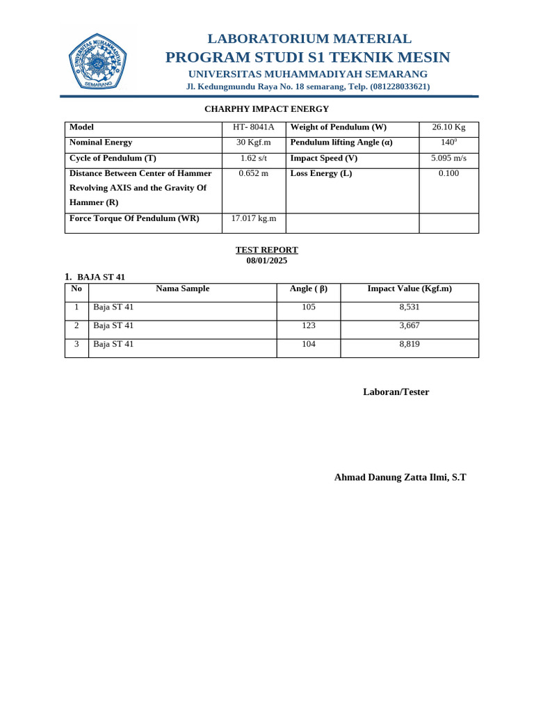 003 - Impact Test Report Bk 5 | PDF