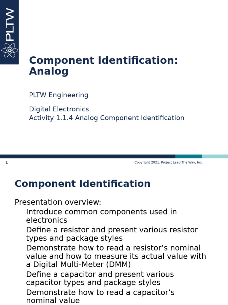 De 114 Component Identification Analog Pdf Resistor Capacitor