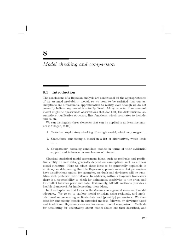 Model Checking and Comparison: Criticism: Extensions | PDF | Errors And Residuals | Bayesian ...