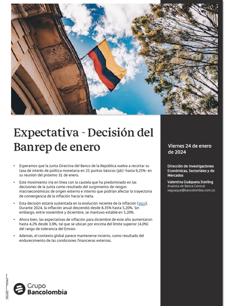 Banrep recortará tasa de interés a 9,25% | PDF | Inflación | Banca de ...