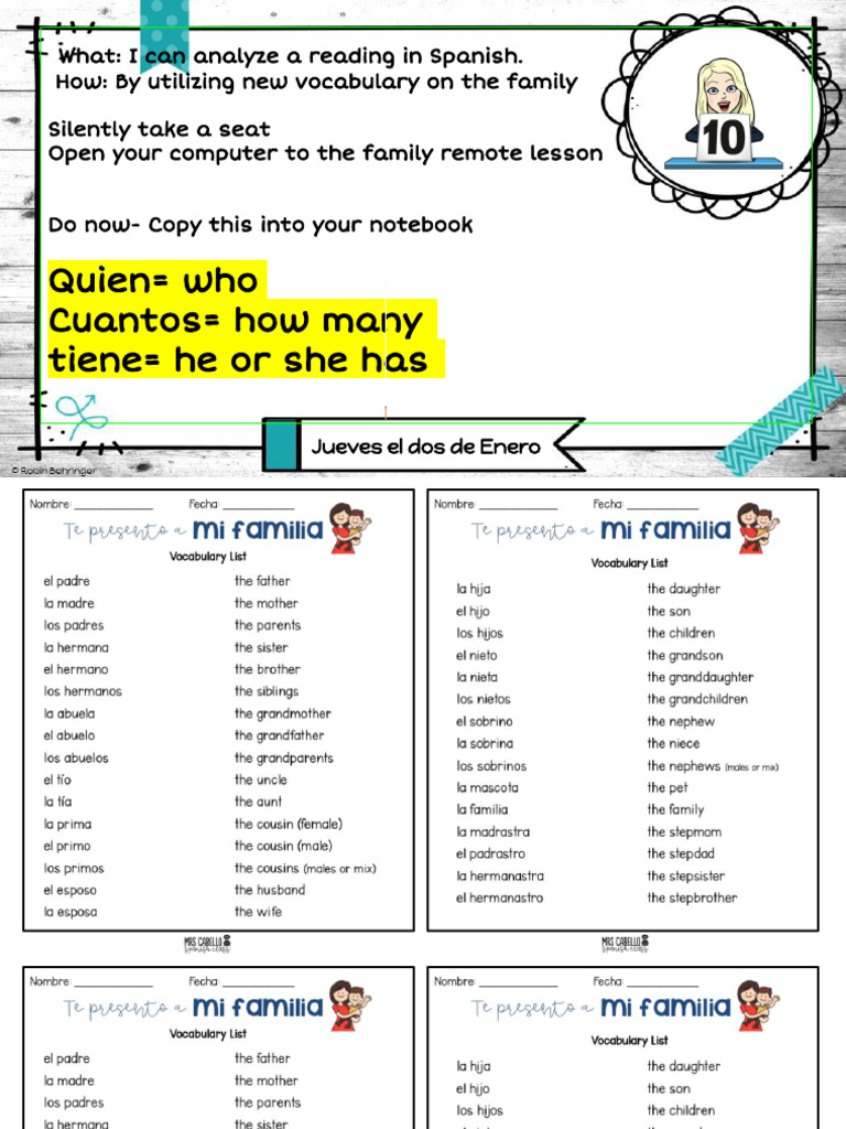 Kassandra Cruz - LA Familia Vocab | PDF