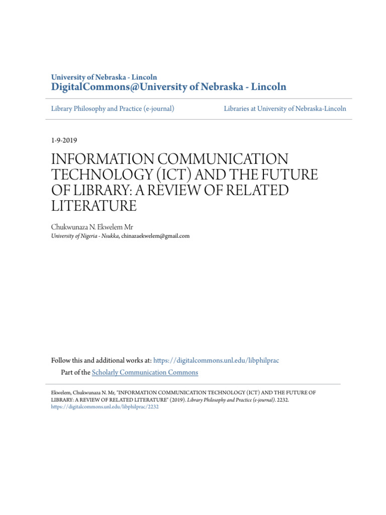 Full Text | PDF | Libraries | Information And Communications Technology
