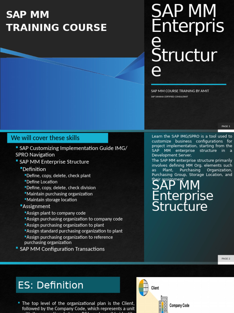 SAP MM Enterprise Structure Training | PDF | Logistics | Information Technology Management