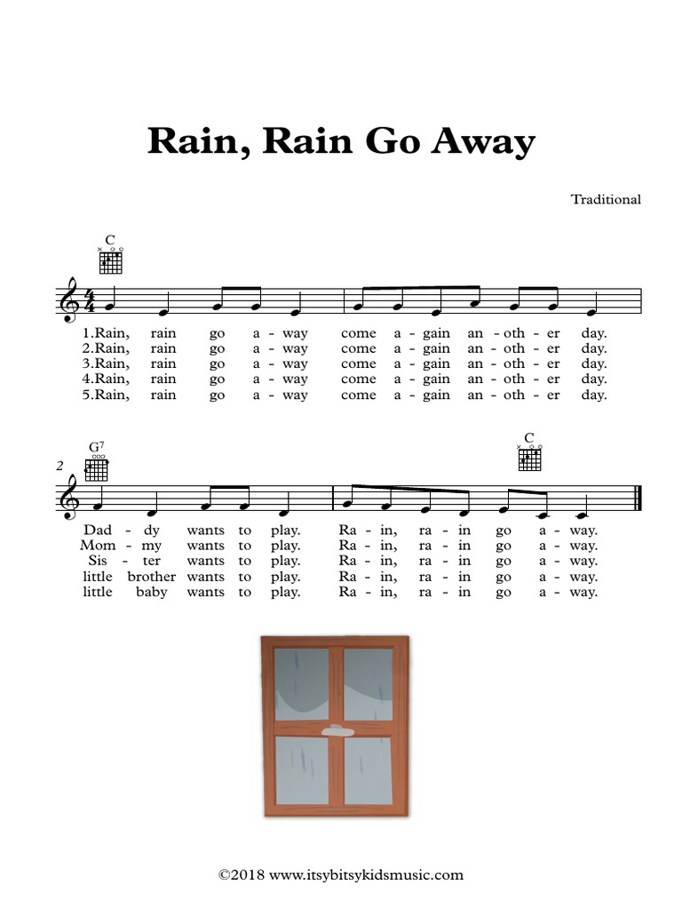 Rain Rain Go Away Song Sheet Music With Chords and Lyrics | PDF