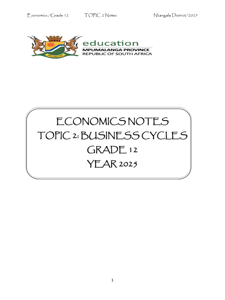 Grade 12 Business Cycle Overview | PDF | Business Cycle | Recession