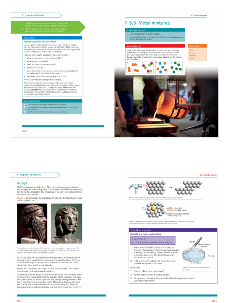 Metal Mixtures Grade 6 Chemistry | PDF