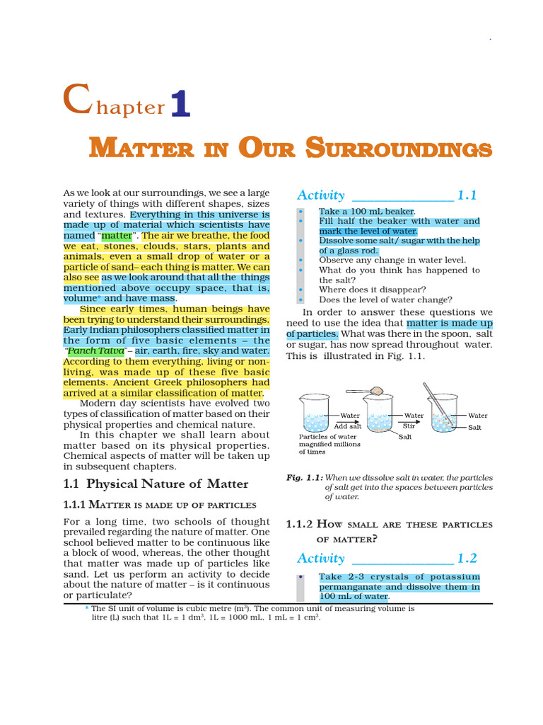NCERT Books For Class 9 Science Chapter 1 | PDF | Gases | Temperature