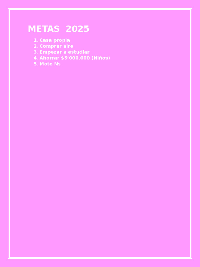 Metas 2025 | PDF