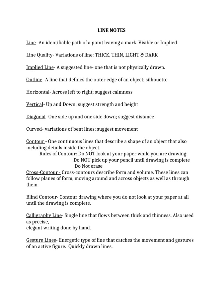 Line Types and Drawing Techniques | PDF