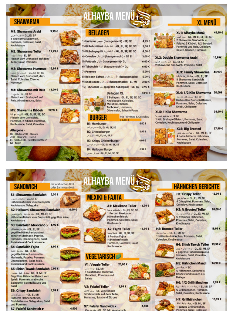 Alhayba Menu Seite 1-1 | PDF