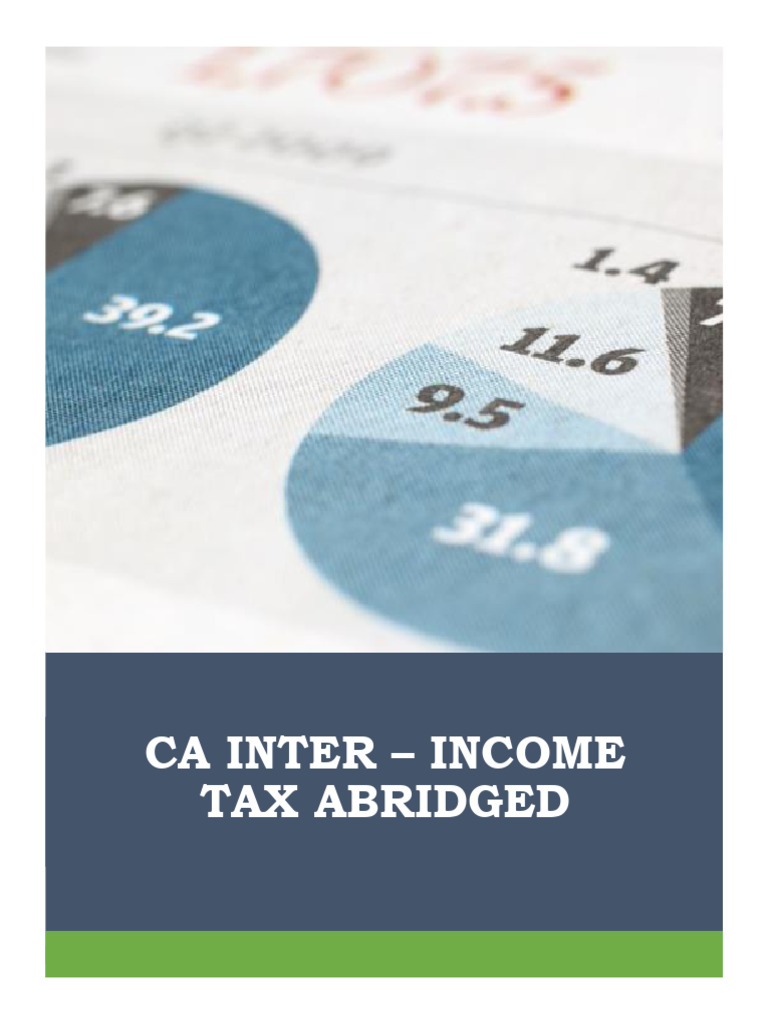 CA Inter Income Tax Guide for 2023 | PDF | Tax Deduction | Taxes