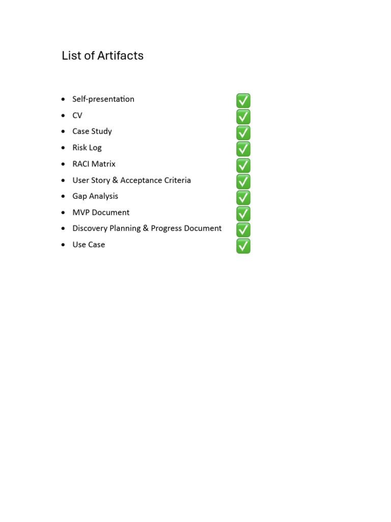 List of Artifacts-1 | PDF