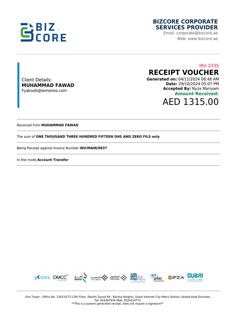 Payment Receipt1730695720 | PDF