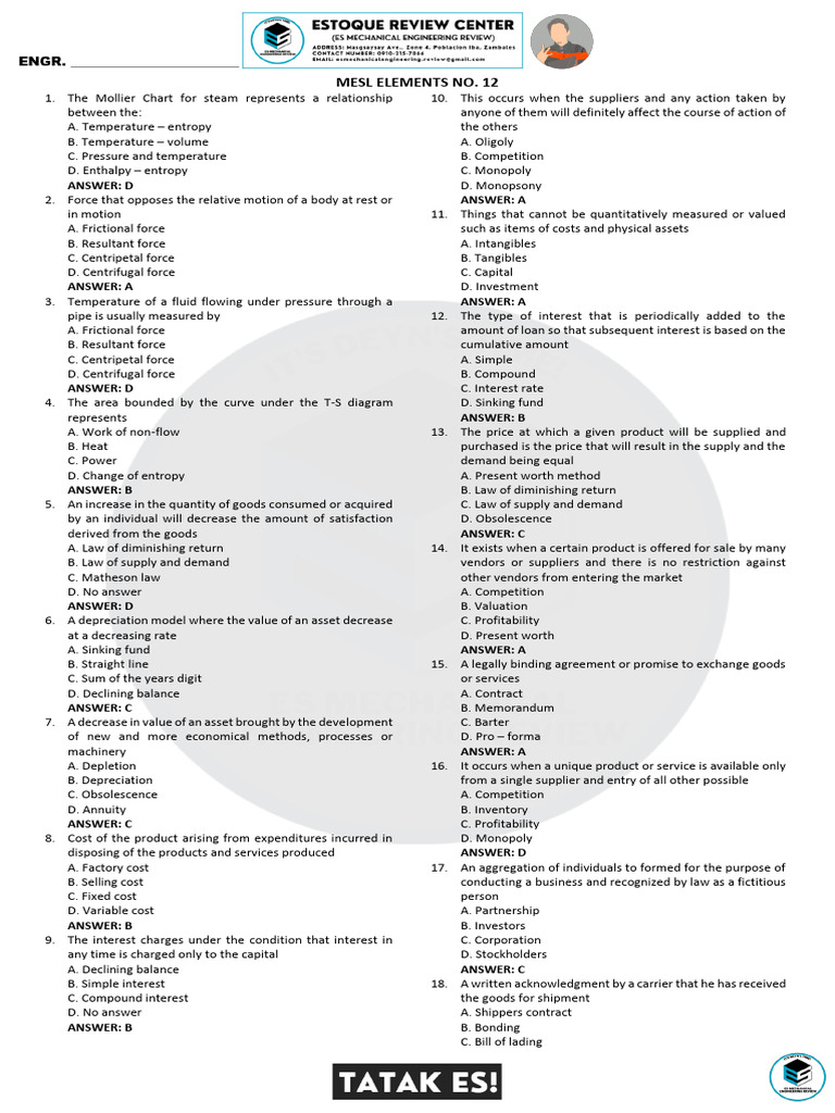 Mesl Elements No.12 | PDF | Entropy | Temperature