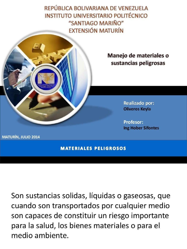Manejo de Materiales o Sustancias Peligrosas | PDF
