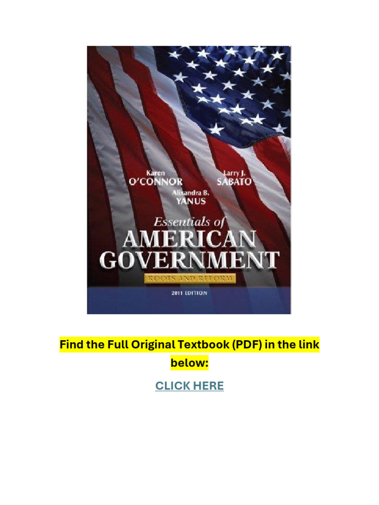 Essentials of American Government Roots and Reform TEXTBOOK | PDF ...