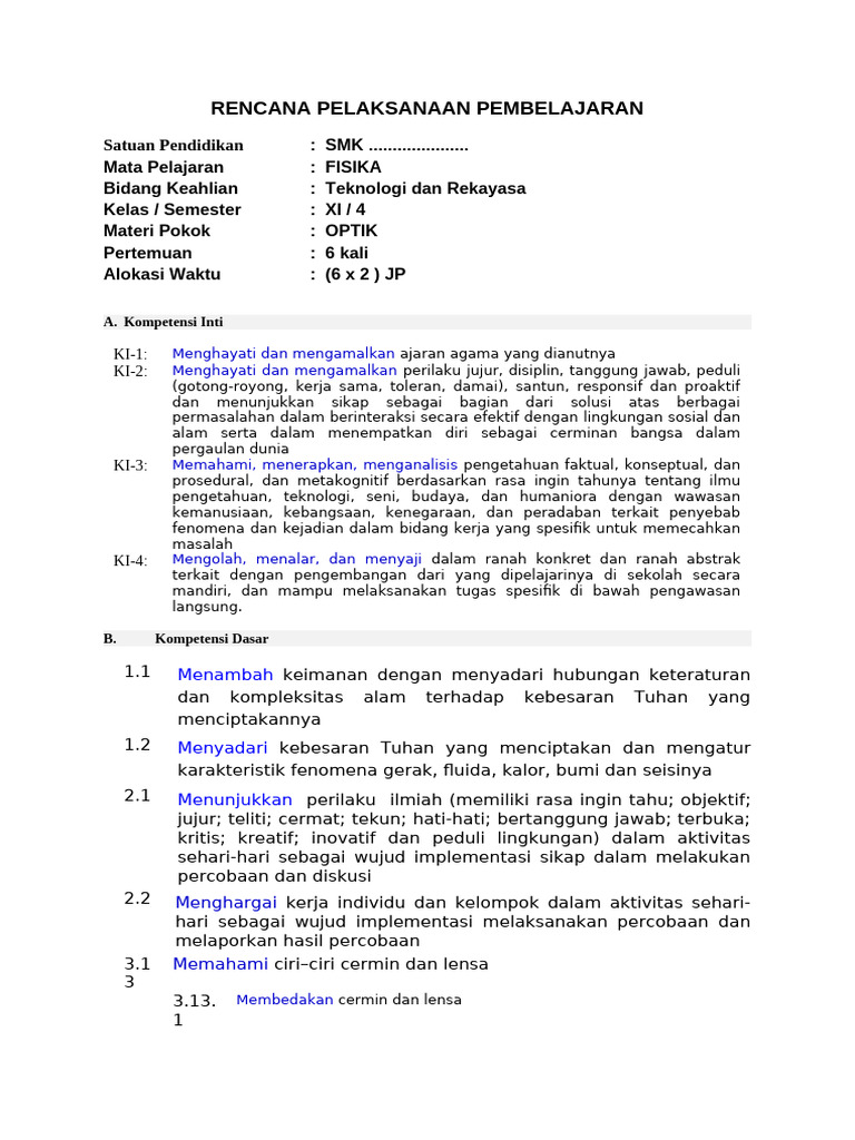 Contoh RPP Discovery Learning 1 | PDF