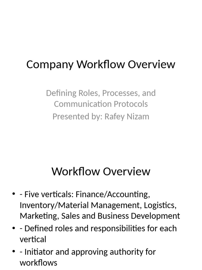 Company Workflow & Roles Guide | PDF | Logistics | Marketing