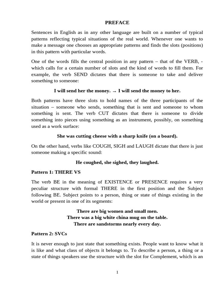 Making A Message in English Sentence Patterns | PDF | Object (Grammar ...