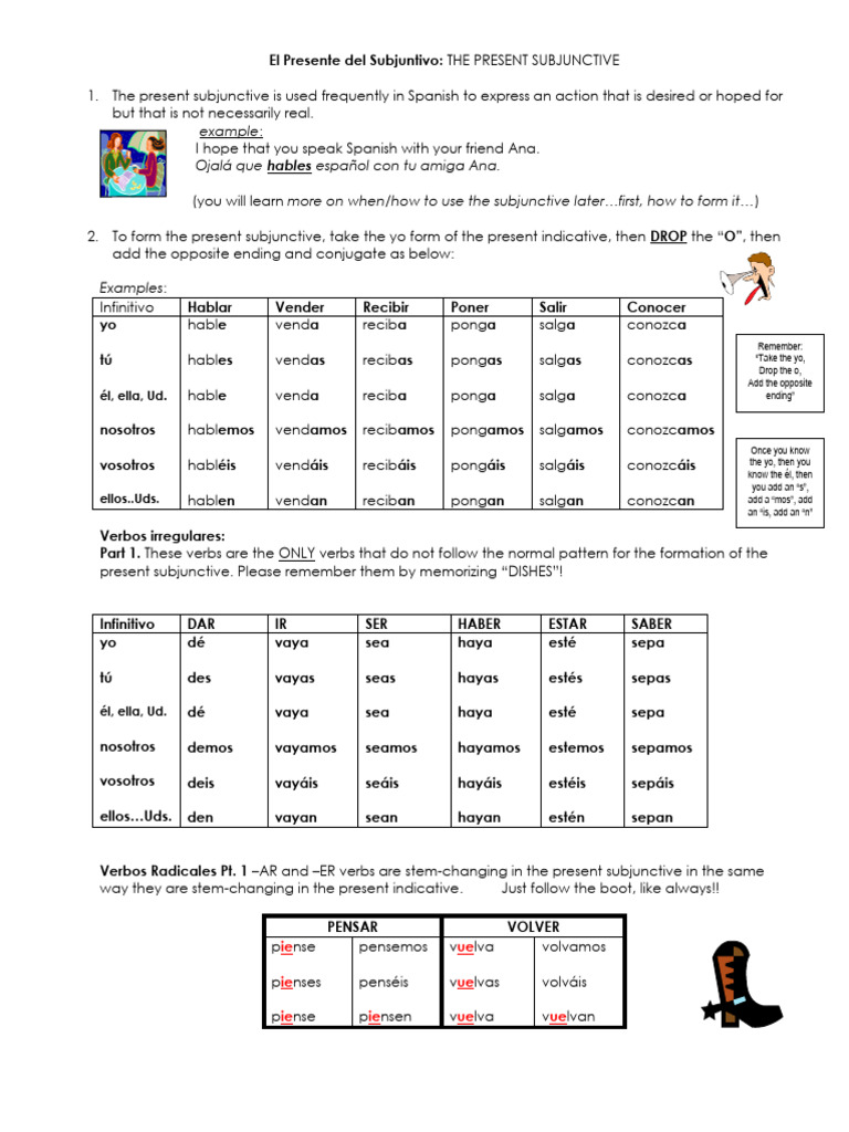 Uso y Formación del Subjuntivo Presente | PDF | Lingüística ...
